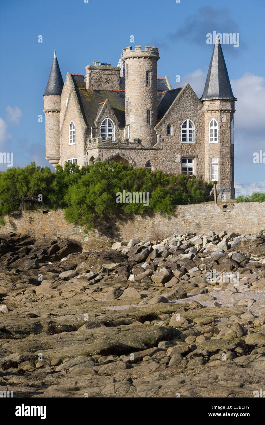 Castle Turpault at the Wild Coast, Quiberon, Brittany, France Stock ...