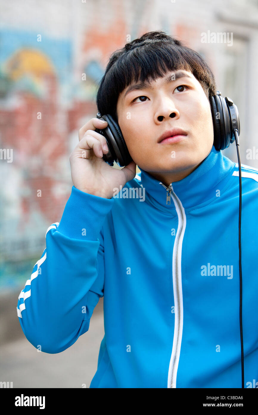 Listening to Music Stock Photo - Alamy