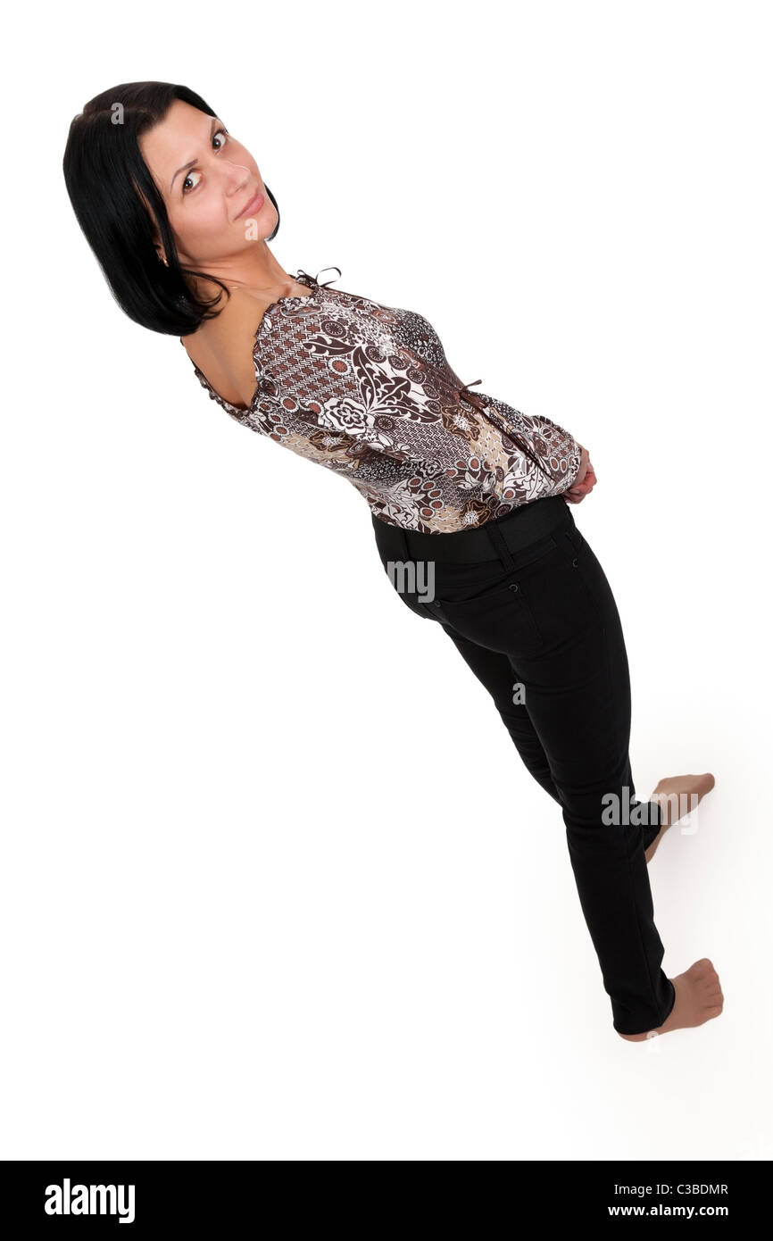 girl is isolated on a white background Stock Photo - Alamy