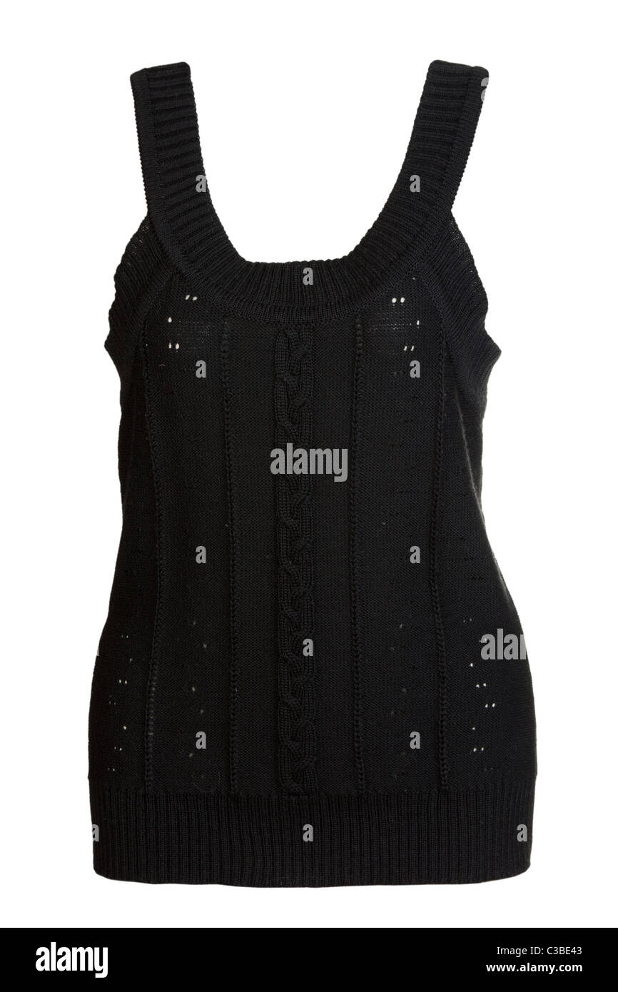 black knitted vest isolated on a white background Stock Photo - Alamy