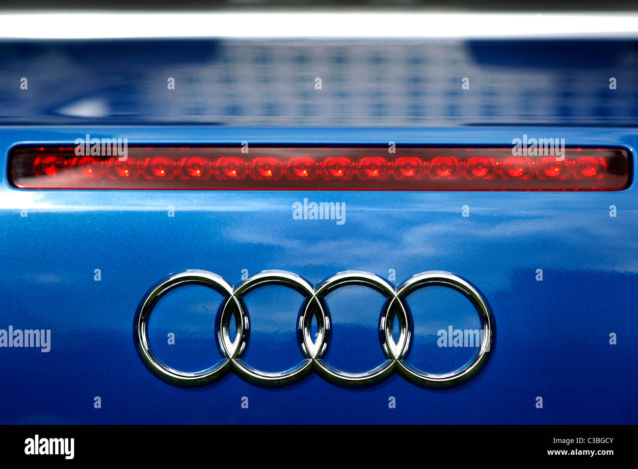 Picture shows a highly polished blue Audi in London Stock Photo - Alamy