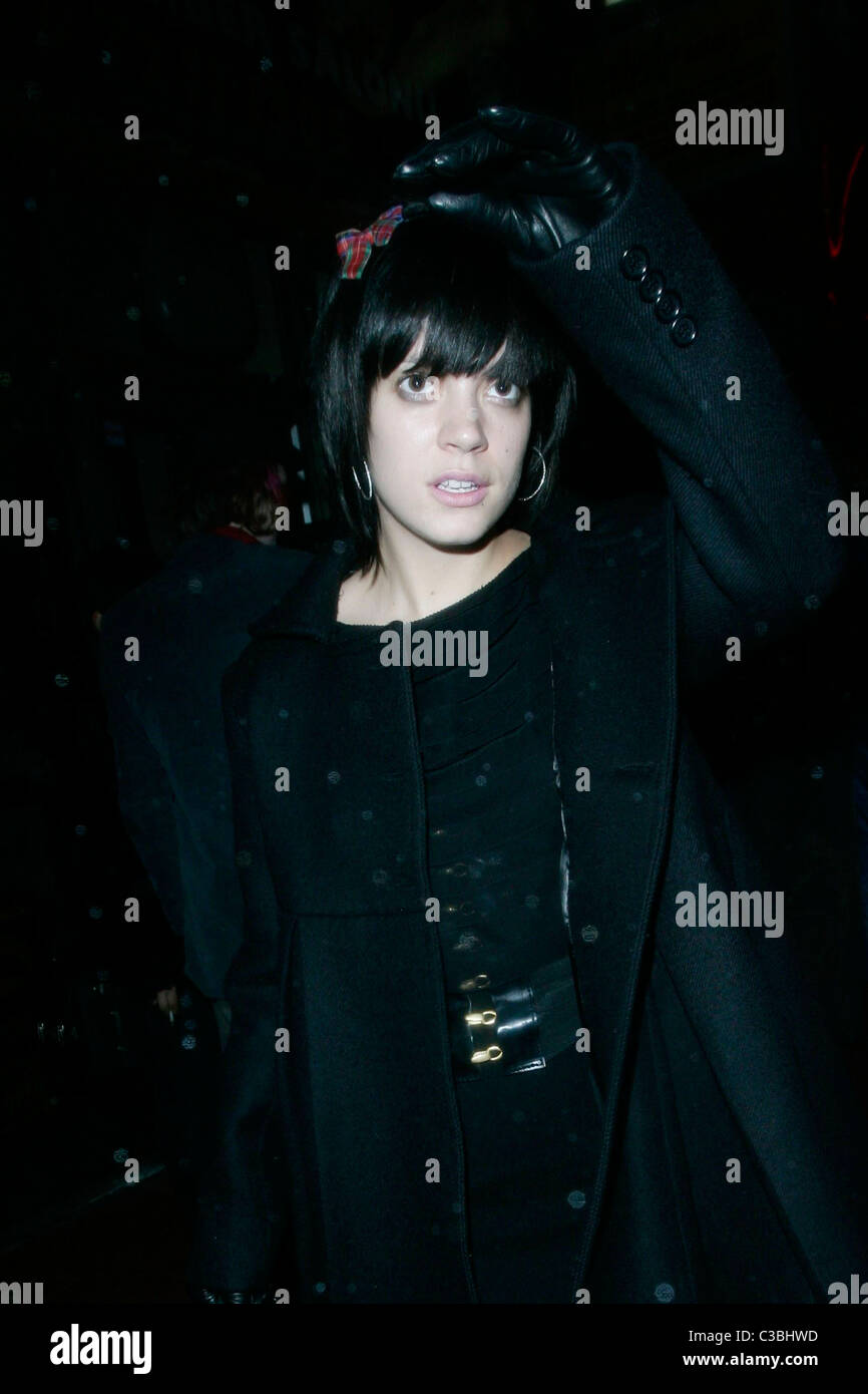Lily Allen visits a bar in Hackney called Mustache Bar London, England ...