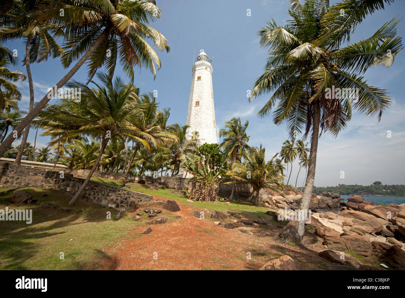 Dondra Head lighthouse on the southern tip of the island Sri Lanka ...