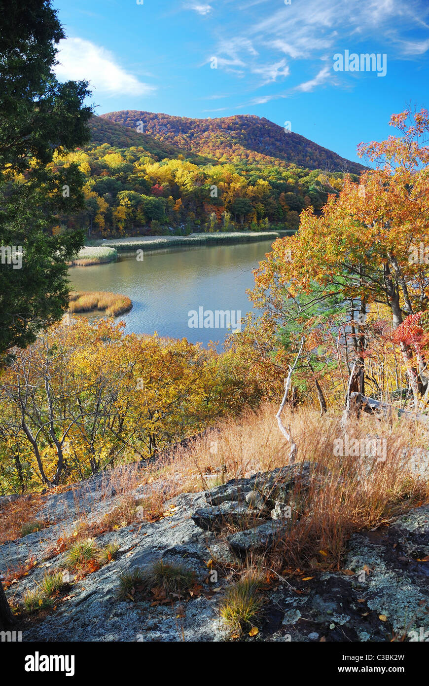 Autumn Mountain with lake view and colorful foliage in forest Stock ...