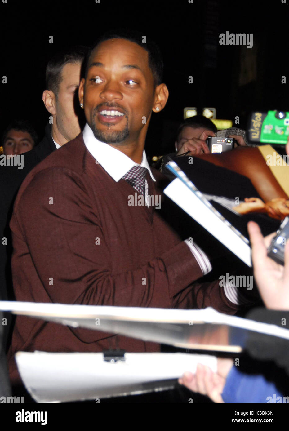 Will Smith signs autographs for fans outside of a taping of 'The Late ...