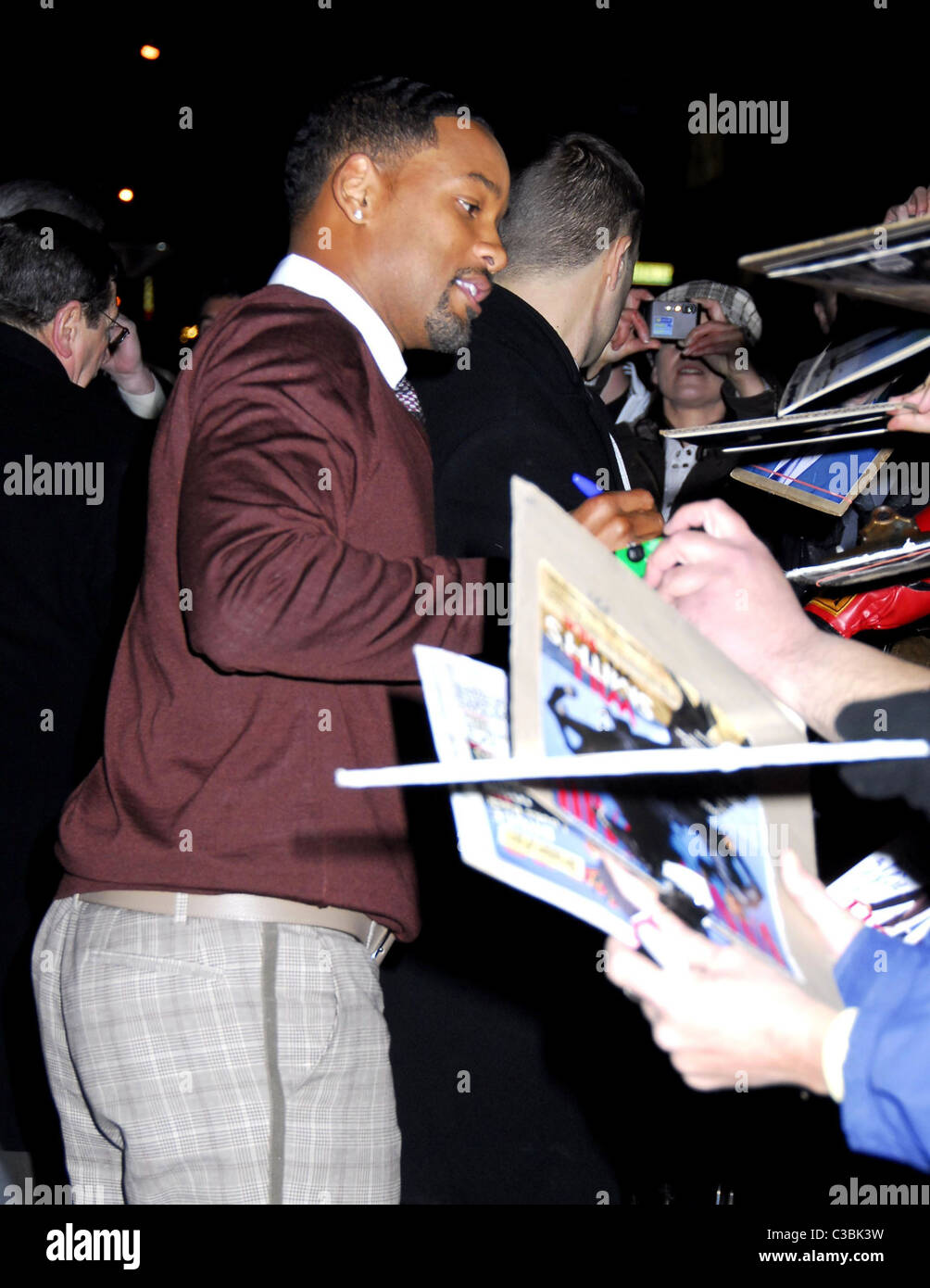 Will Smith signs autographs for fans outside of a taping of 'The Late ...