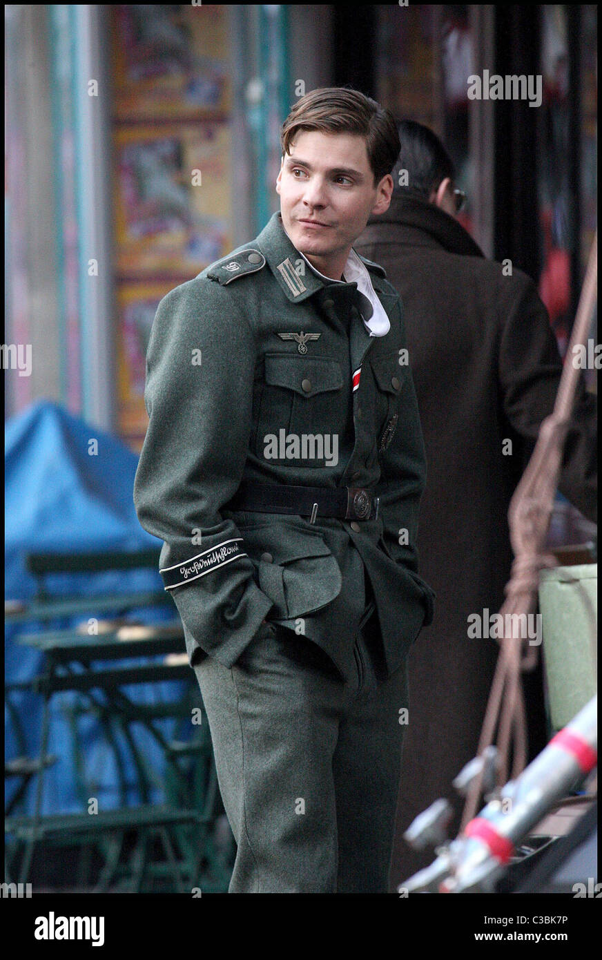 German actor Daniel Bruhl on the set of 'Inglourious Basterds' at the 18th arrondissement of ...