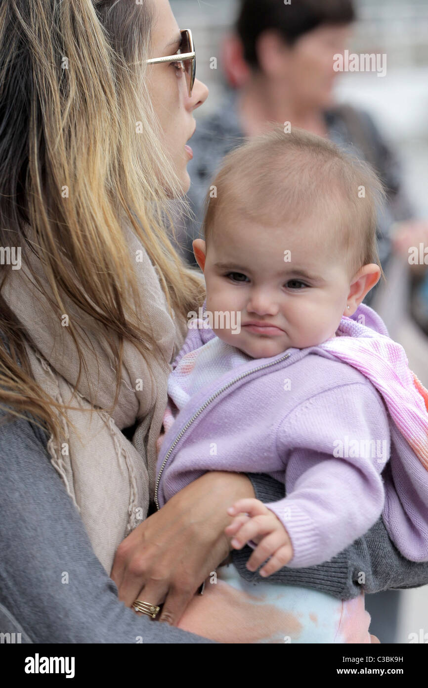 Alessandra Ambrosio arrives at LAX airport with daughter Anja Louise to ...