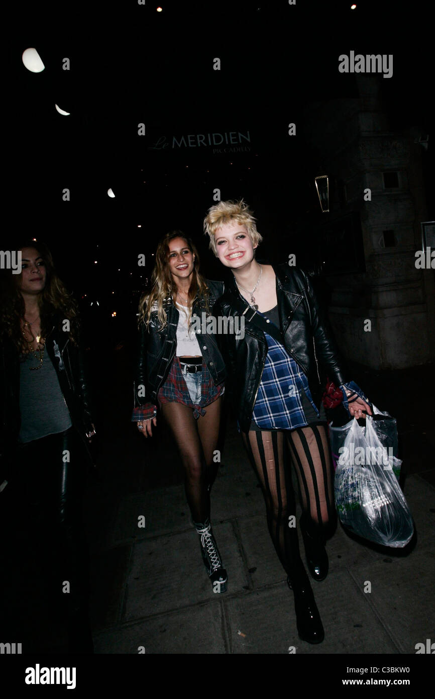 Alice Dellal and Pixie Geldof leaving Mahiki nightclub London, England ...