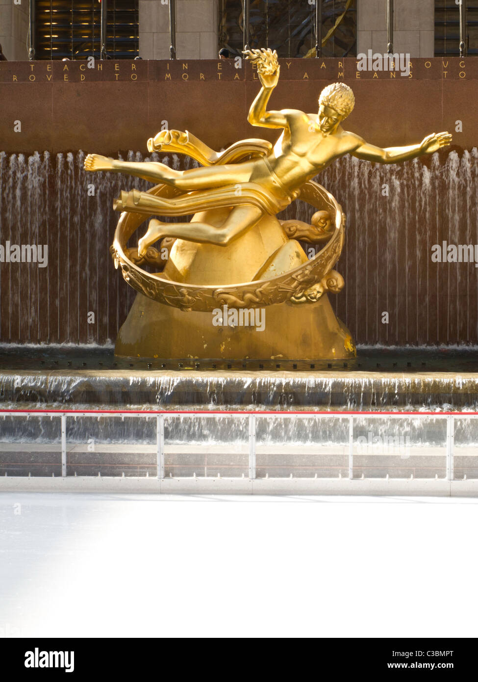 Statue of Prometheus, Rockefeller Center Plaza, NYC Stock Photo - Alamy