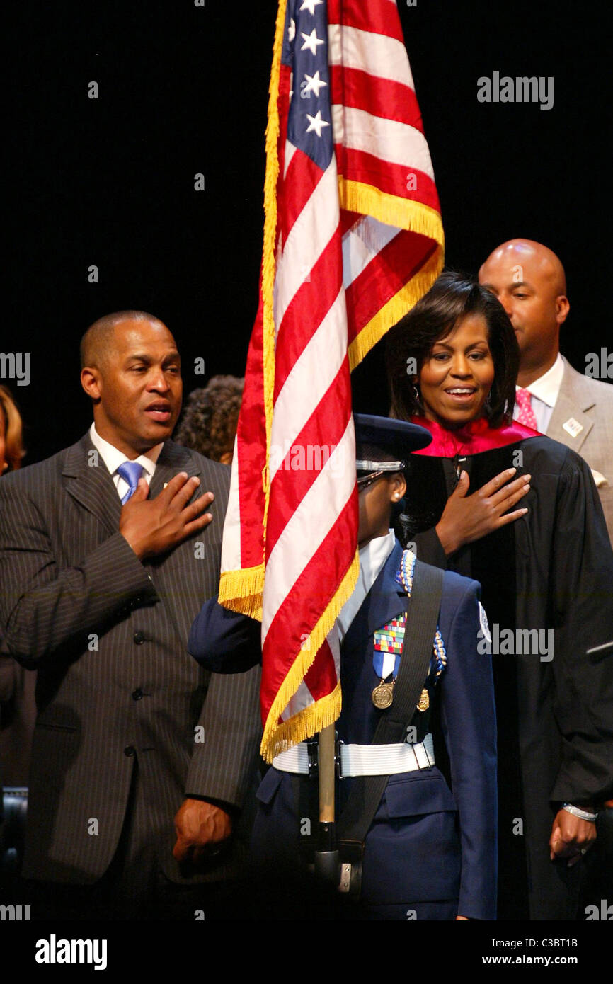 US First Lady Michelle Obama delivers her commencement address for ...