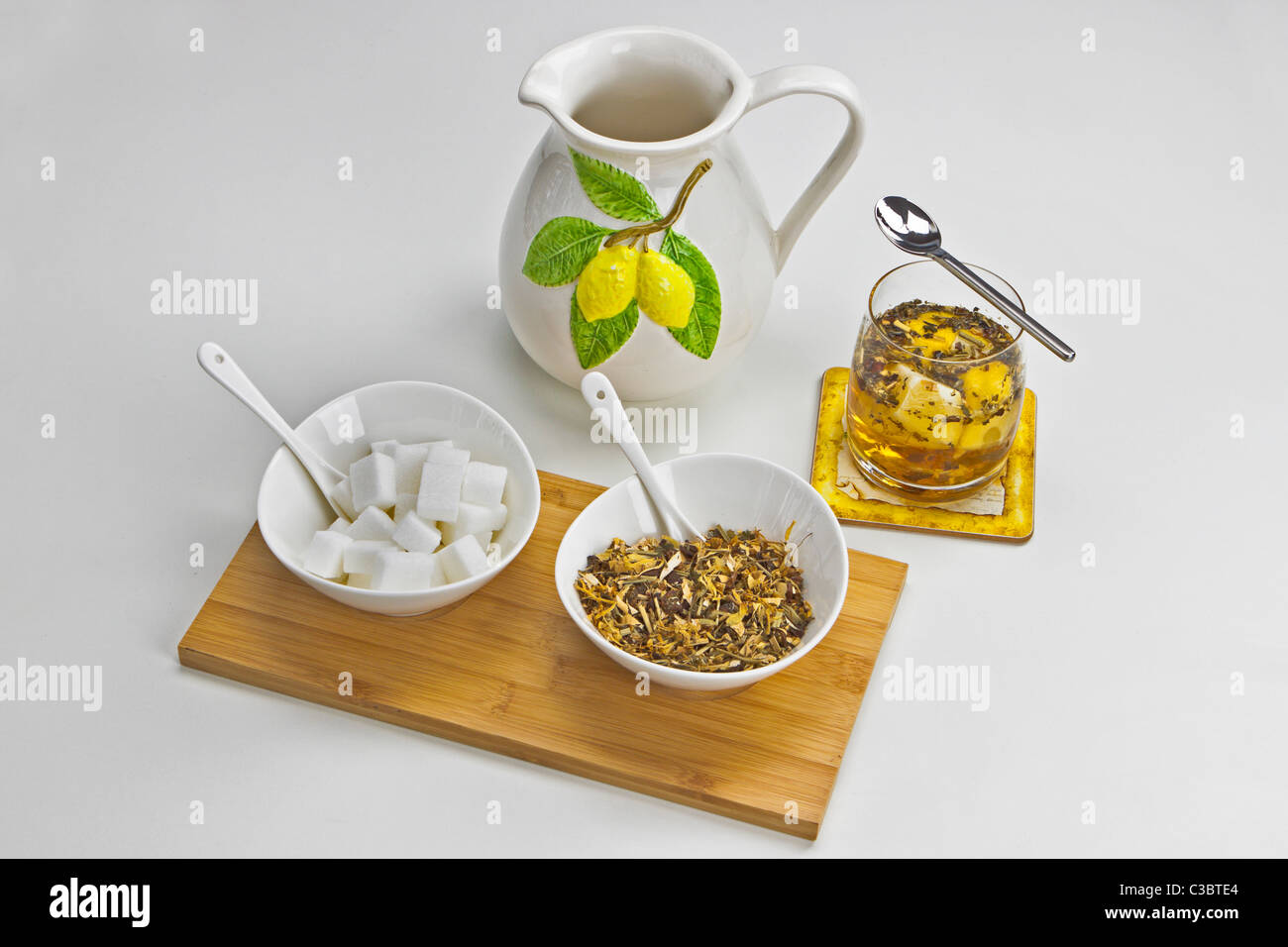 lemon tea with fresh fruits Stock Photo - Alamy