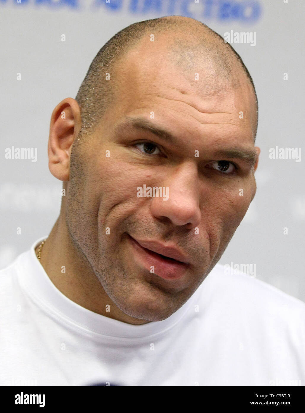 WBA heavyweight boxing champion Nikolai Valuev gave a press conference ...