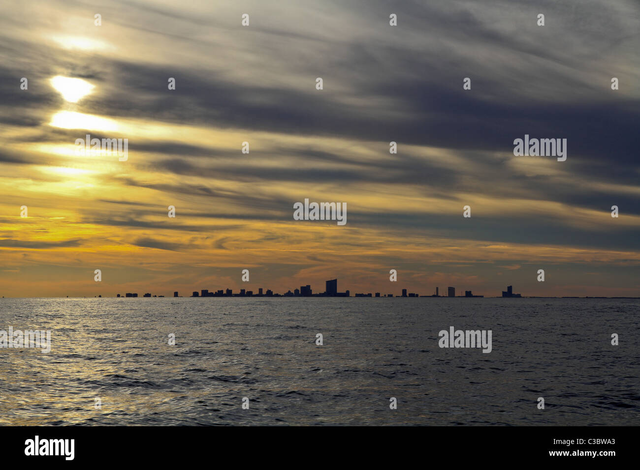 Sunset over Atlantic City Stock Photo - Alamy