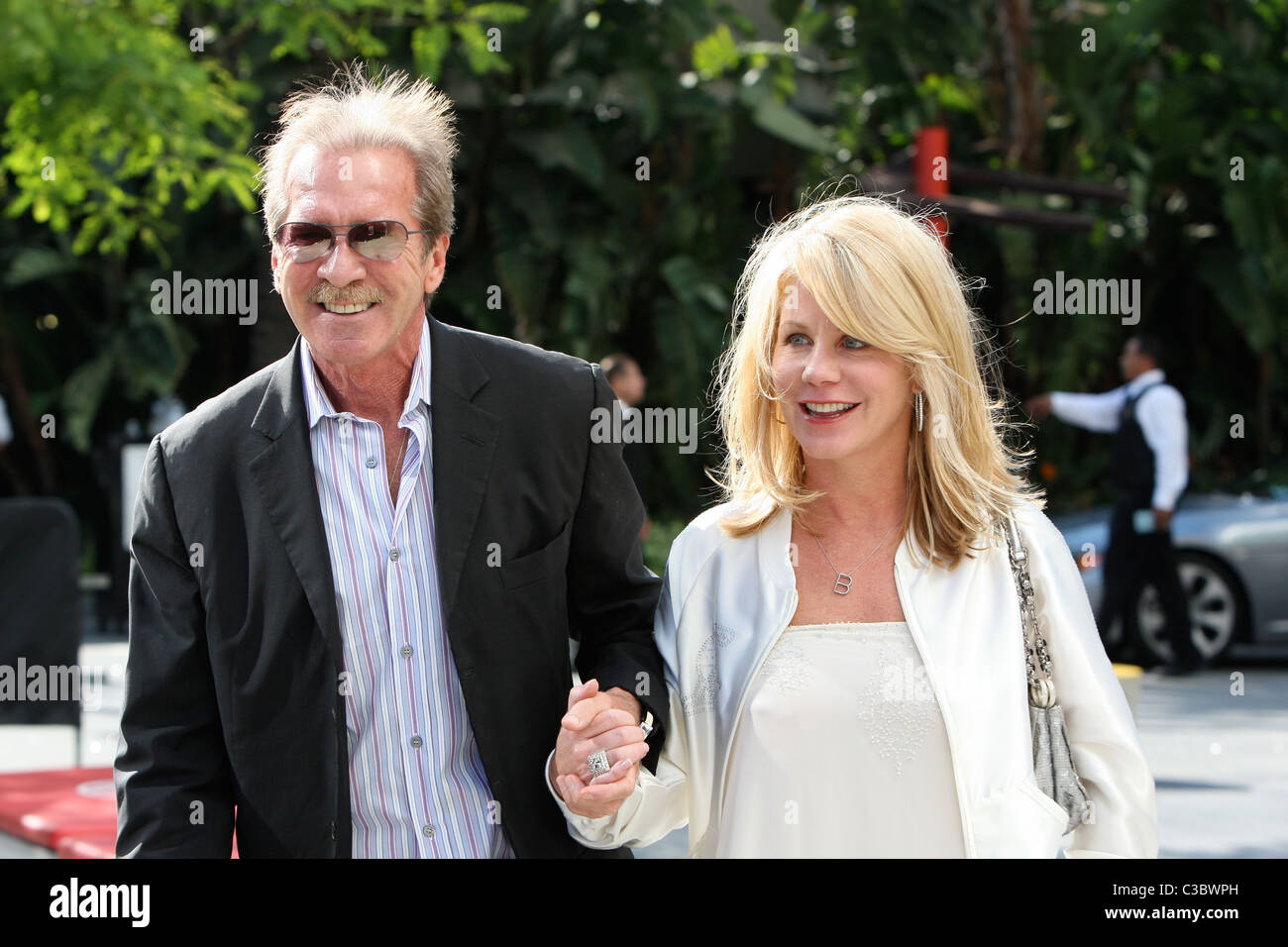 Pat O'Brien and wife Betsy Stephens arriving at the first game of the ...