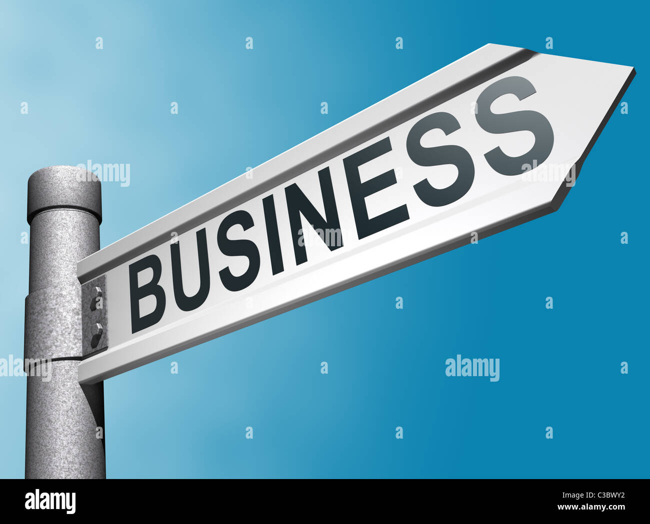 Direction Sign on blue background Stock Photo - Alamy