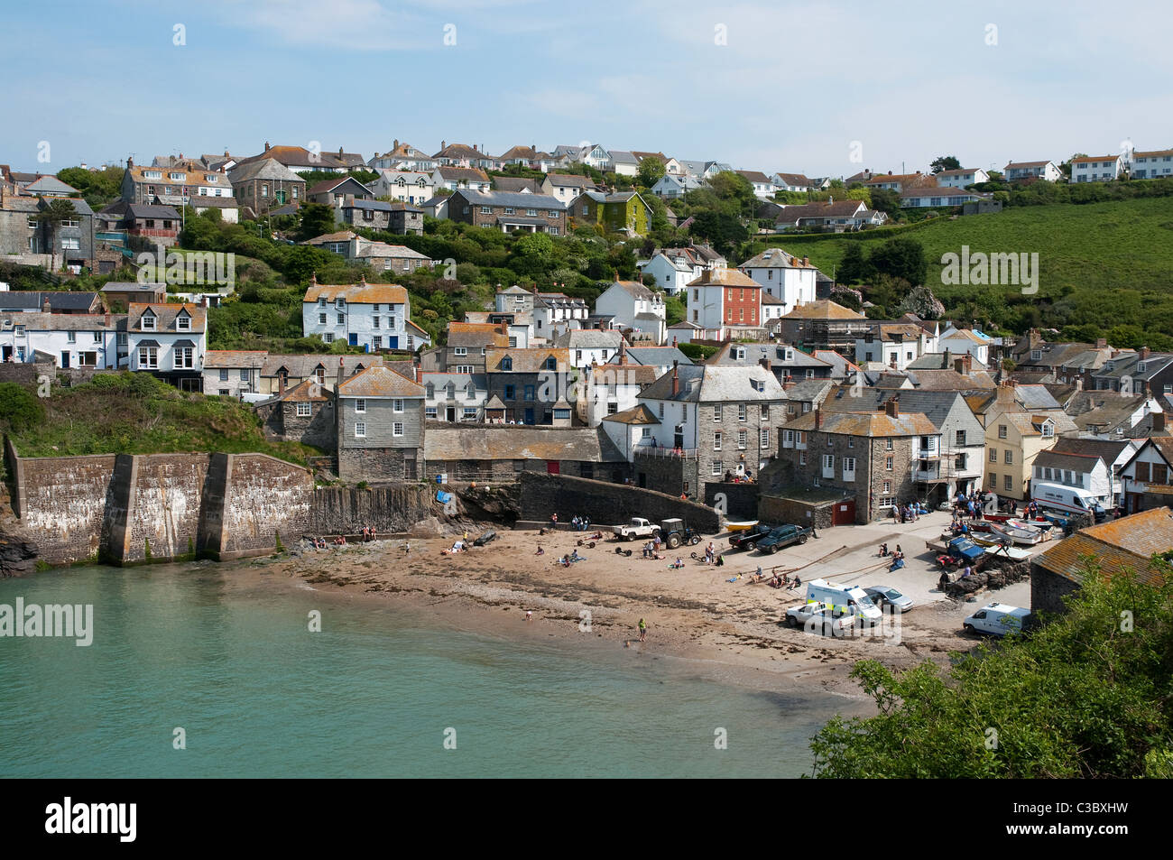 The small fishing community of Port Isaac in North Cornwall, UK Stock ...
