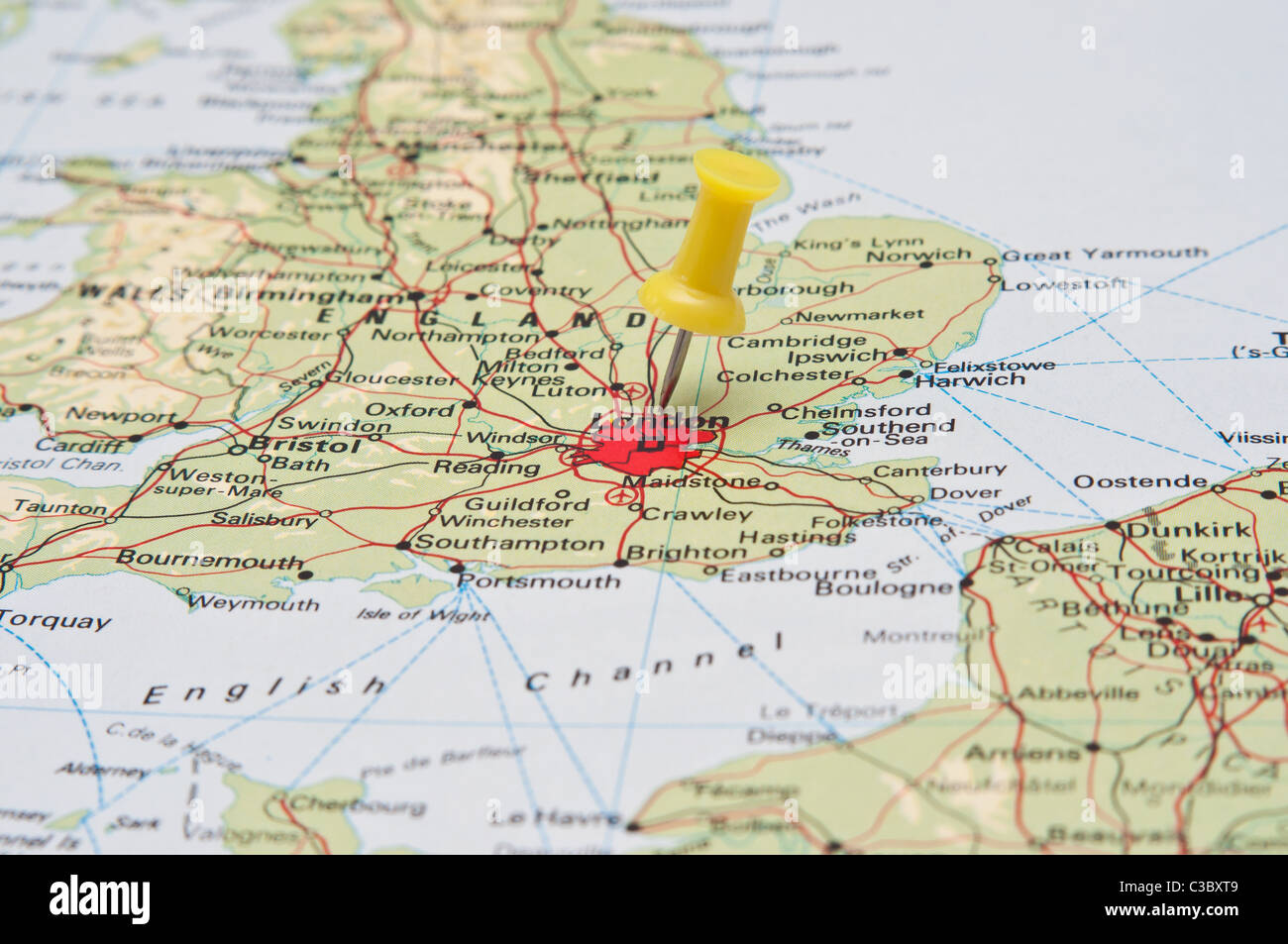 Pin map england hi-res stock photography and images - Alamy