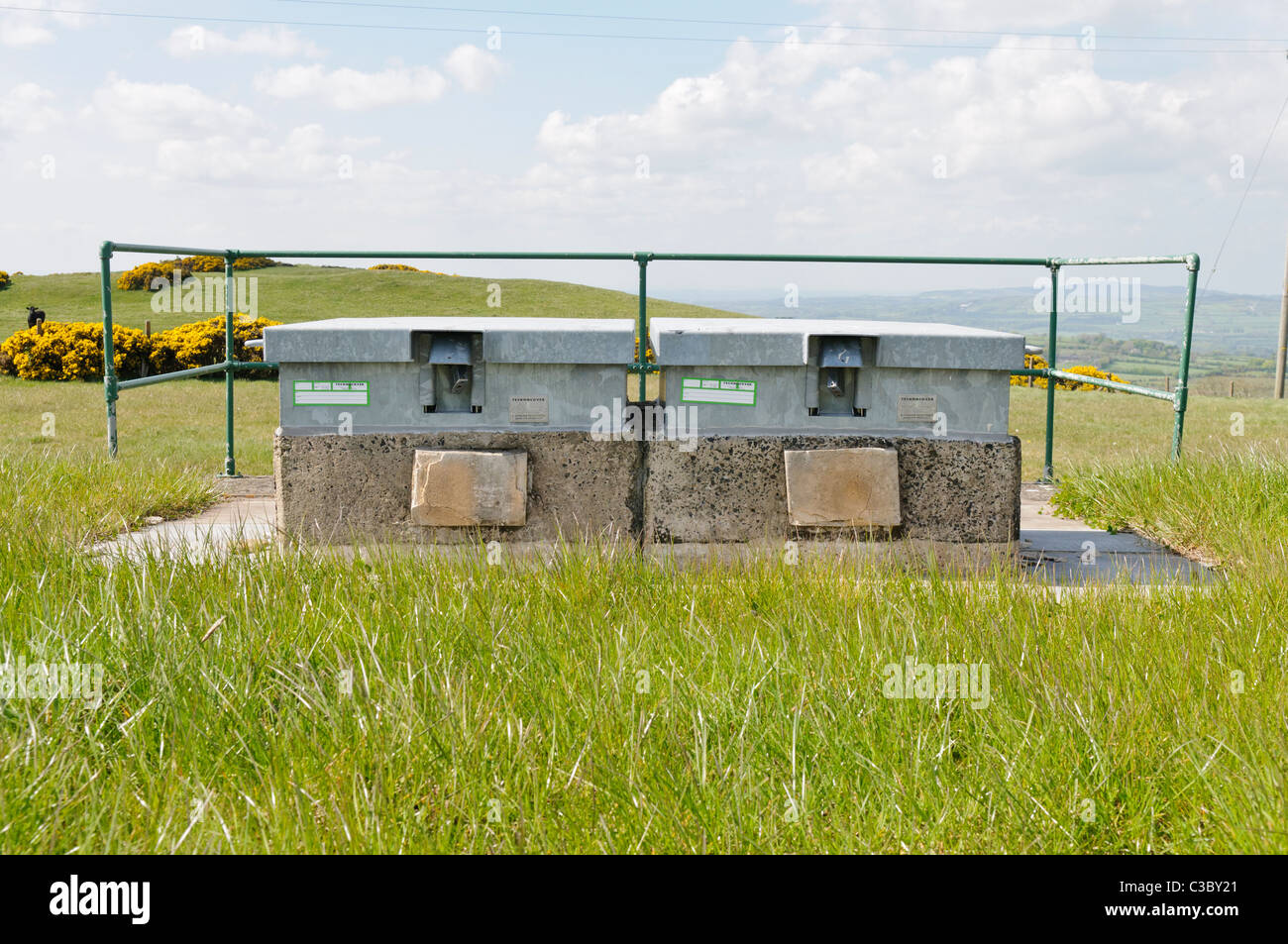 Two access hatches to an underground reservoir Stock Photo - Alamy