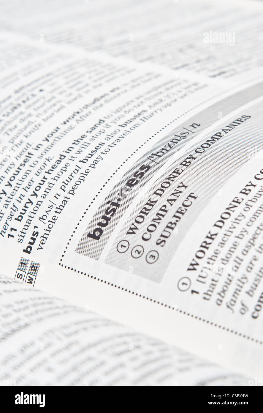 Business definition in a dictionary Stock Photo - Alamy