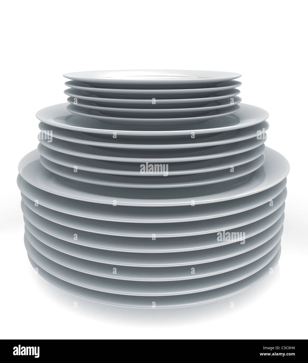 Stack of white plates Stock Photo - Alamy