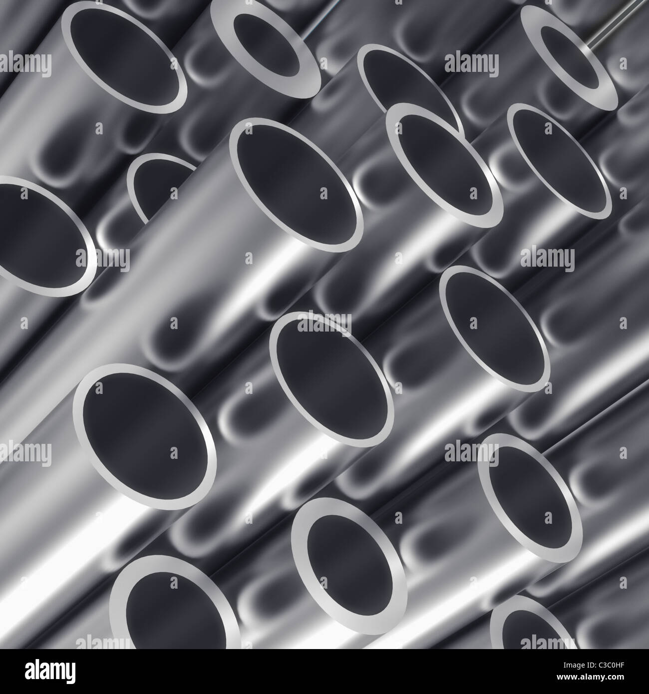 Metal tube industrial background Stock Photo - Alamy