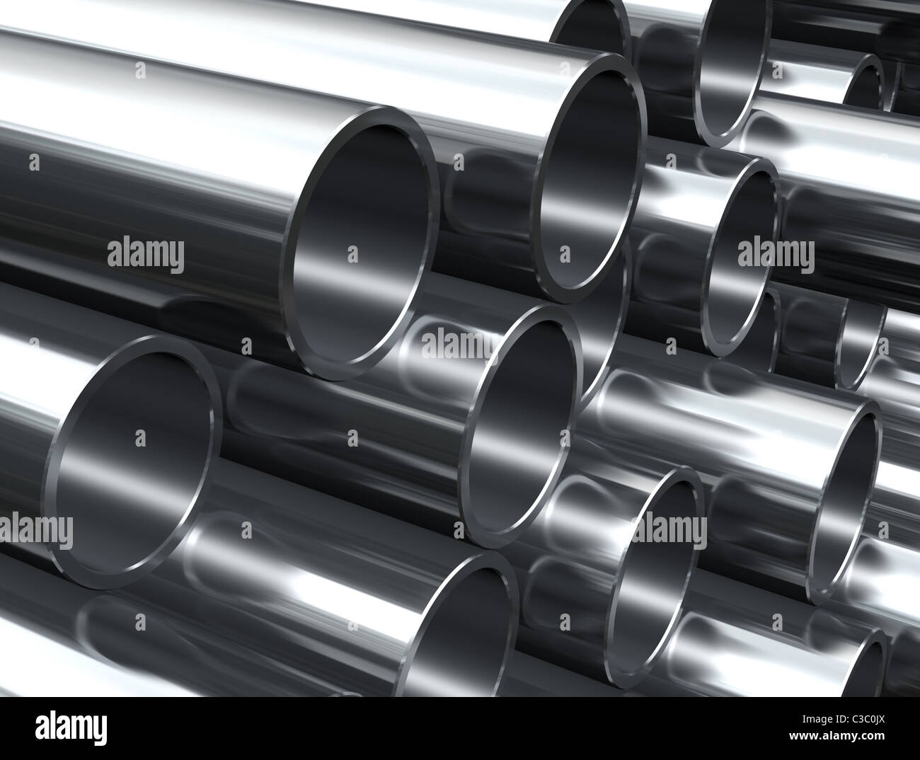 Metal tube industrial background Stock Photo - Alamy