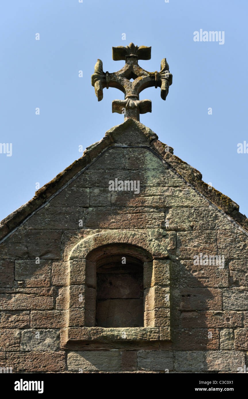 Detail of stone cross and East end gable, Church of Saint Kentigern ...