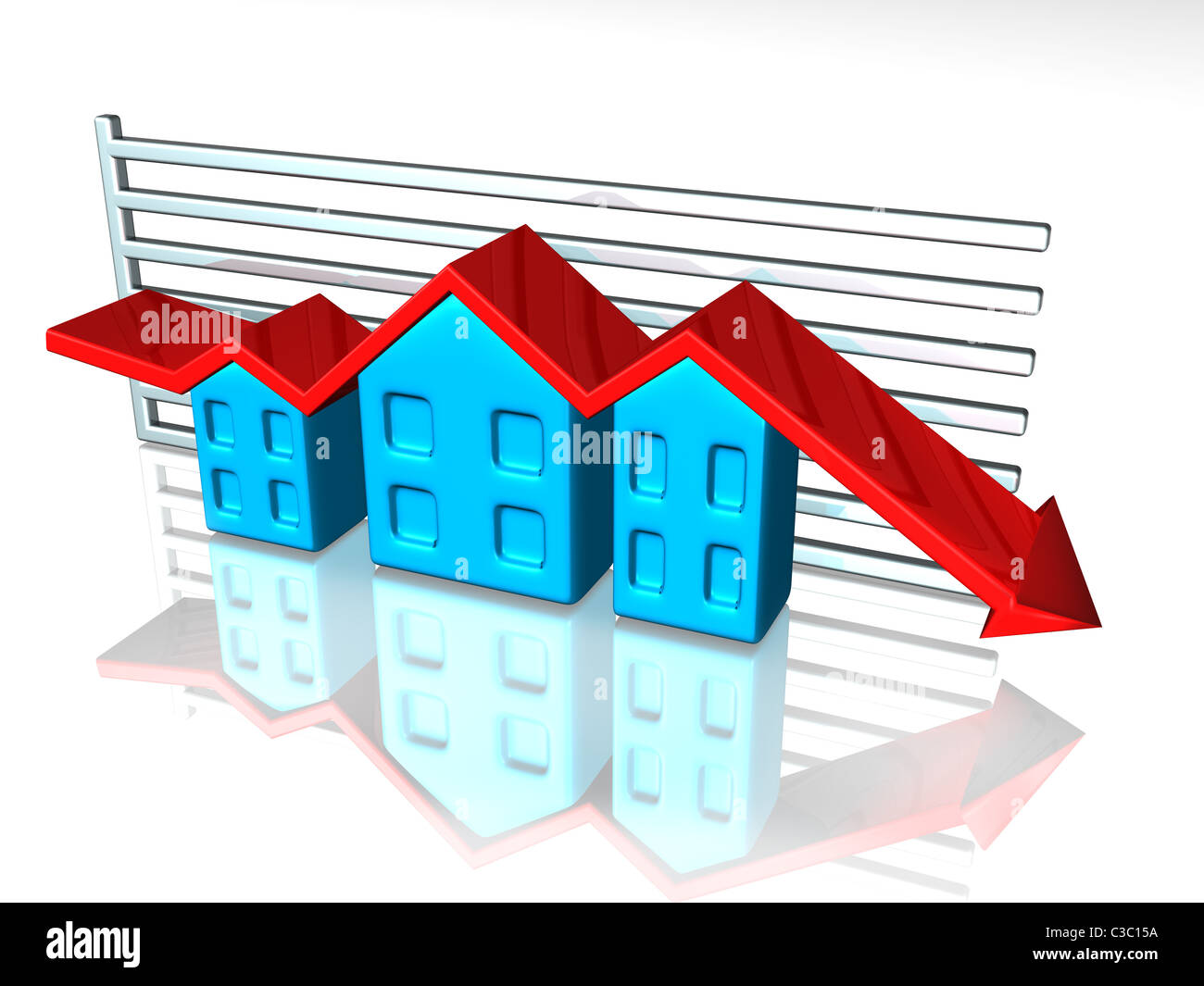Illustration of a graph depicting house prices Stock Photo - Alamy