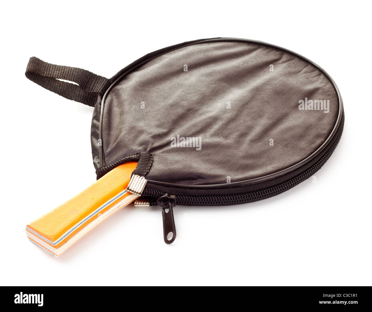 table tennis racket in cover isolated on white Stock Photo - Alamy