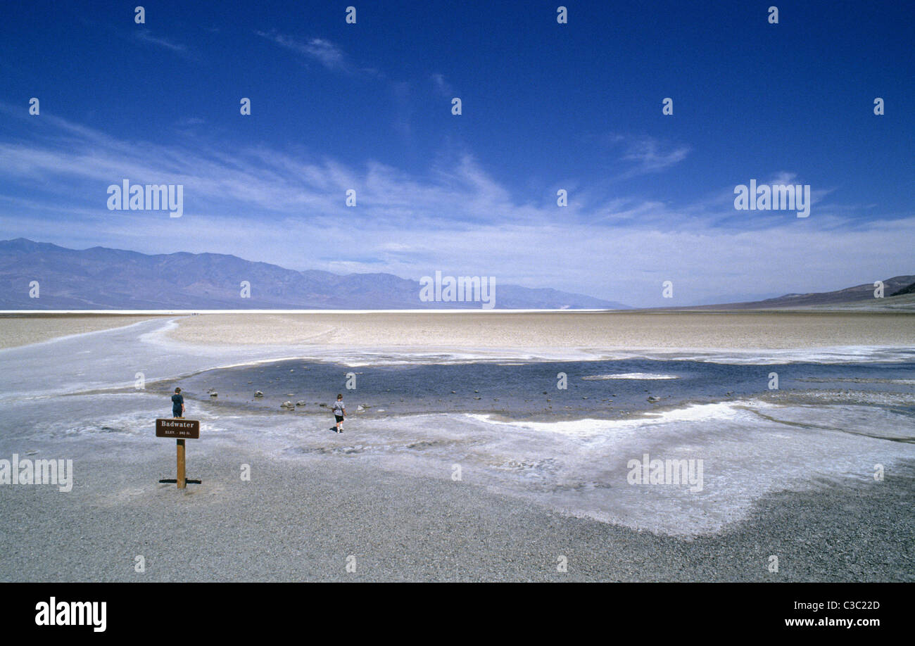 This is the partly dried up Badwater Basin in Death Valley National ...