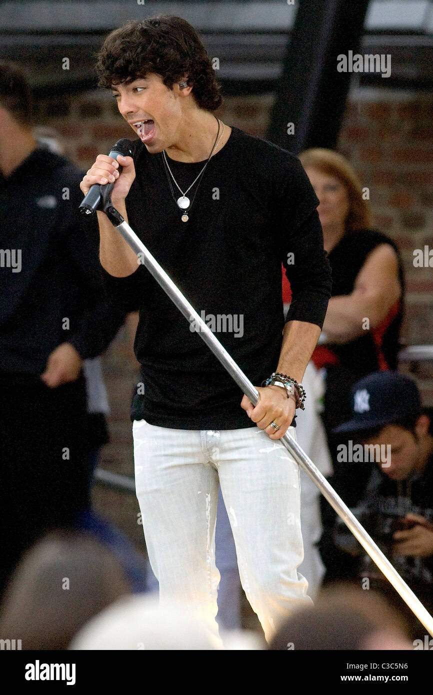 Joe Jonas Jonas Brothers performing live as part of Good Morning ...
