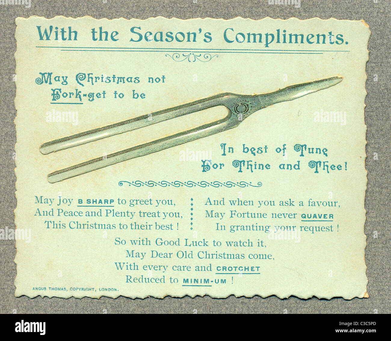 Greeting card published by Angus Thomas Stock Photo - Alamy