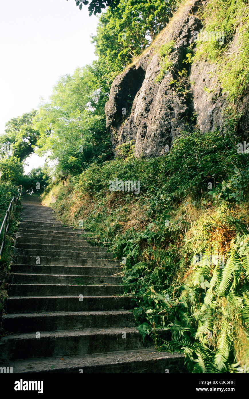 Oban, Scotland. Jacob's Ladder, stone steps on cliff face, Creag a ...