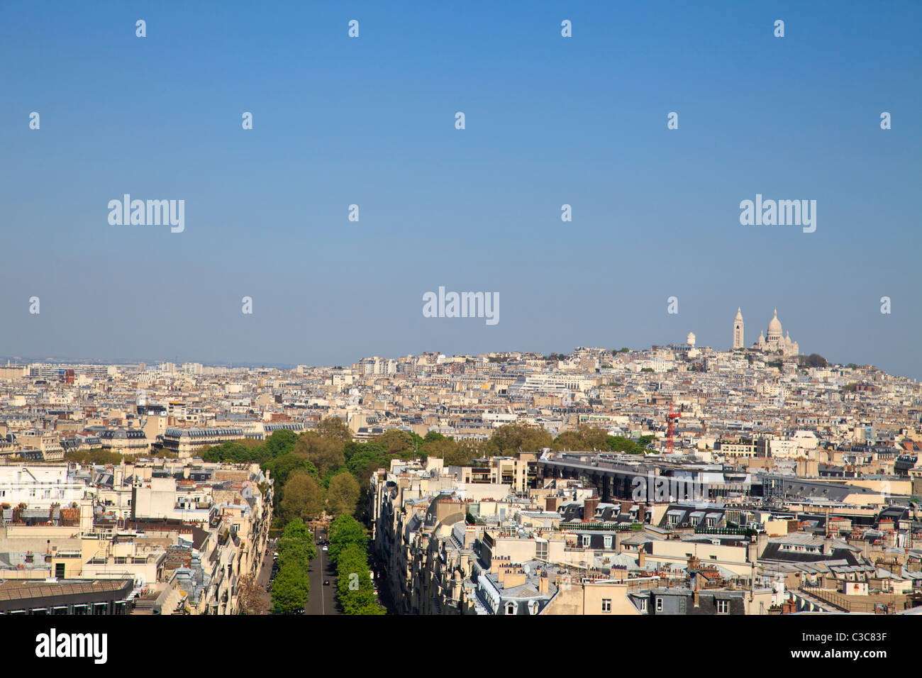 Paris view from the arc de triomphe hi-res stock photography and images - Alamy