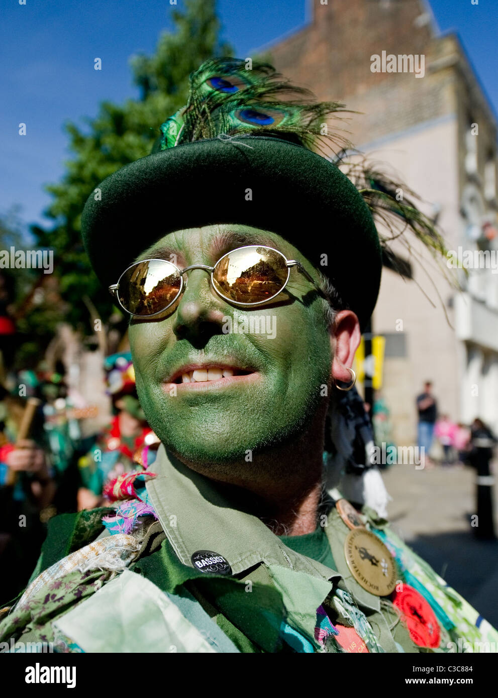 A morris dancer from Green Dragon Morris at the Sweeps Festival Stock ...
