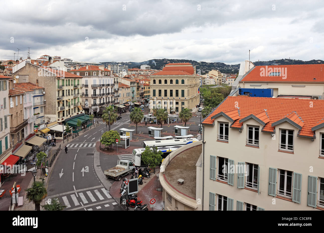 Cityscape view of Cannes before festival in May, French riviera, Europe ...