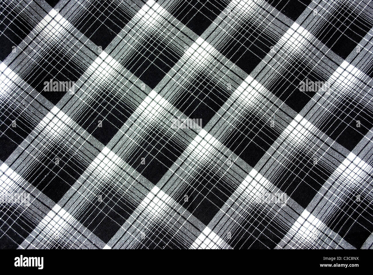 black and white grid pattern fabric Stock Photo - Alamy