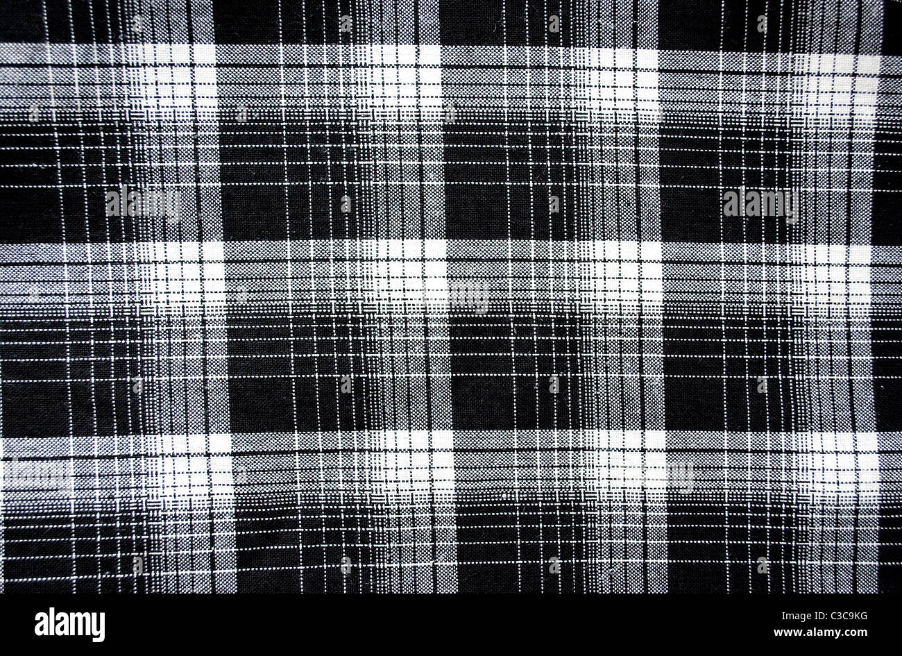 black and white grid pattern fabric Stock Photo - Alamy