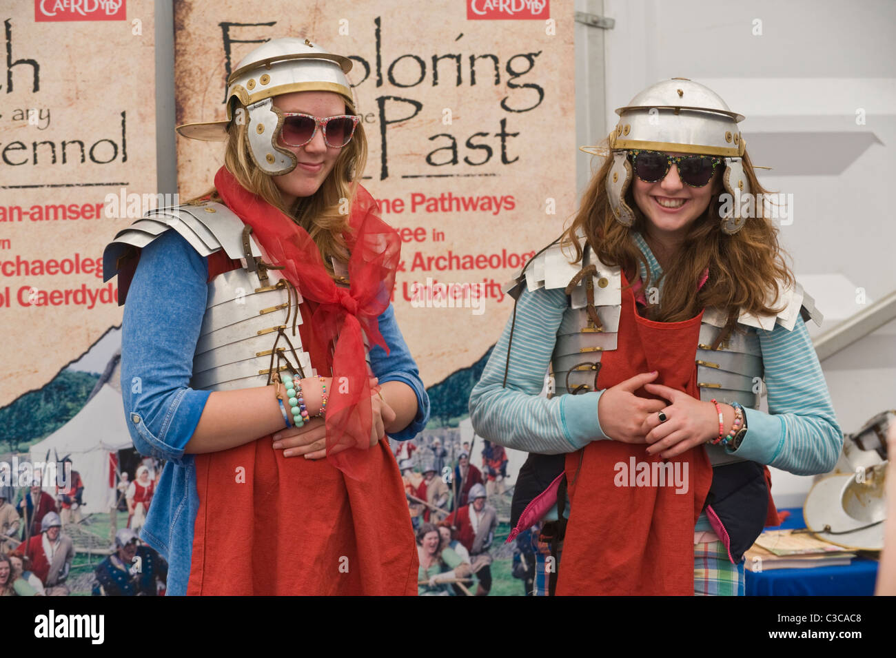 Young women dressed as Roman soldiers at National Eisteddfod 2010 Ebbw ...