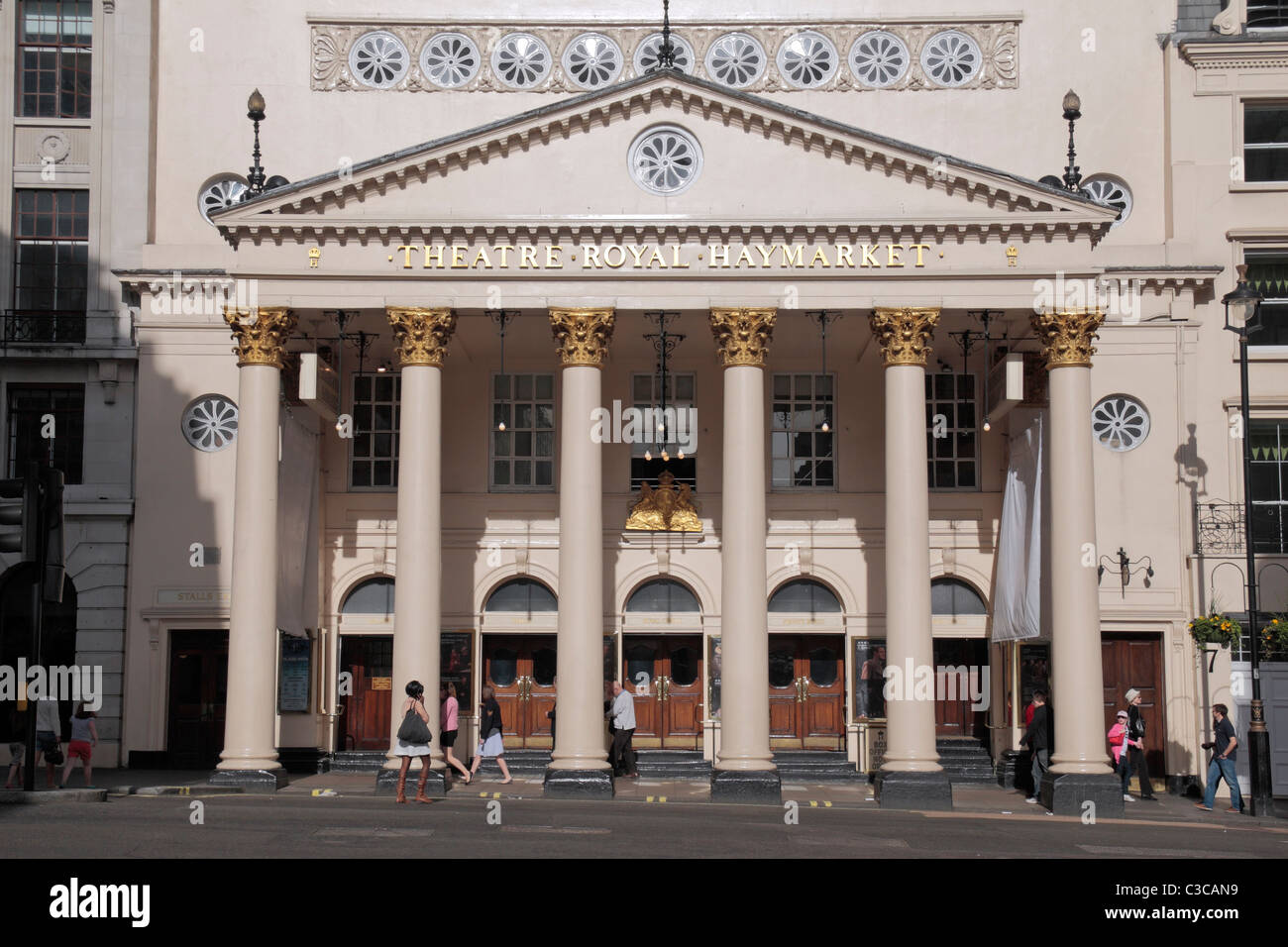 The front facade of the Theatre Royal Haymarket, London, UK Stock Photo ...