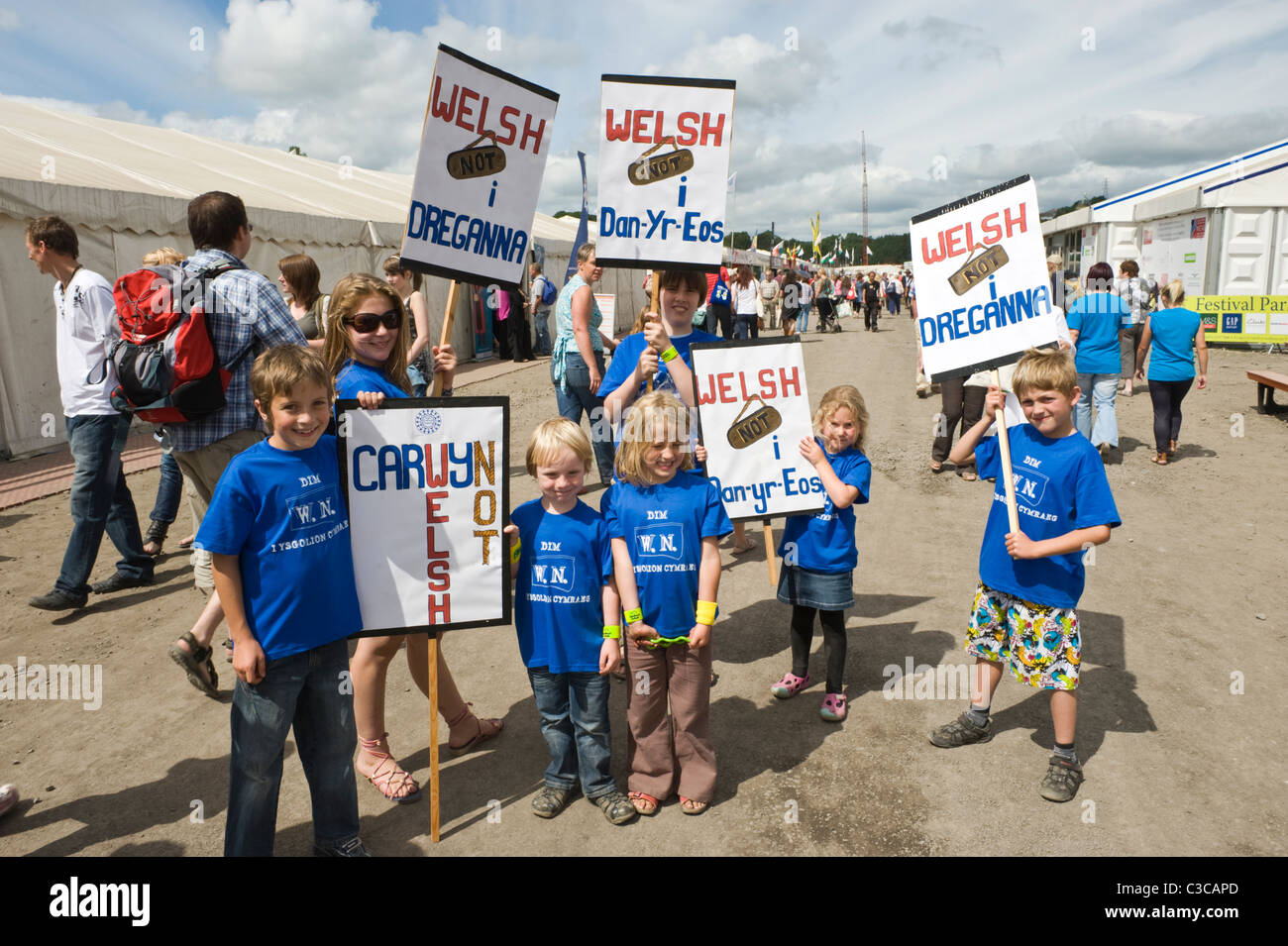 Welsh language protest at National Eisteddfod 2010 Ebbw Vale Blaenau ...
