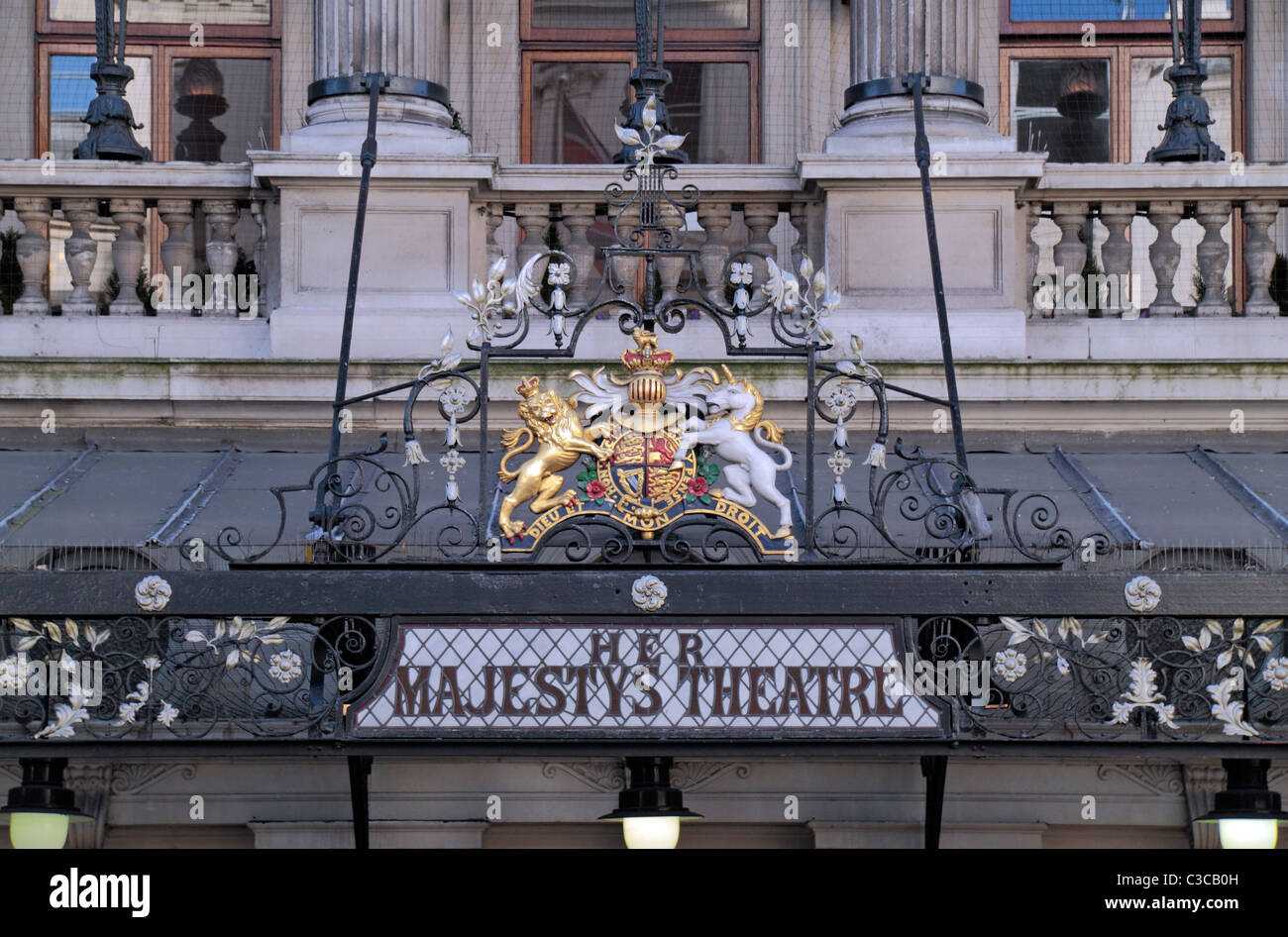Royal Warrant coat of arms above the entrance to Her Majesty's Theatre ... Royal Warrant coat of arms above the entrance to Her Majesty's Theatre ...