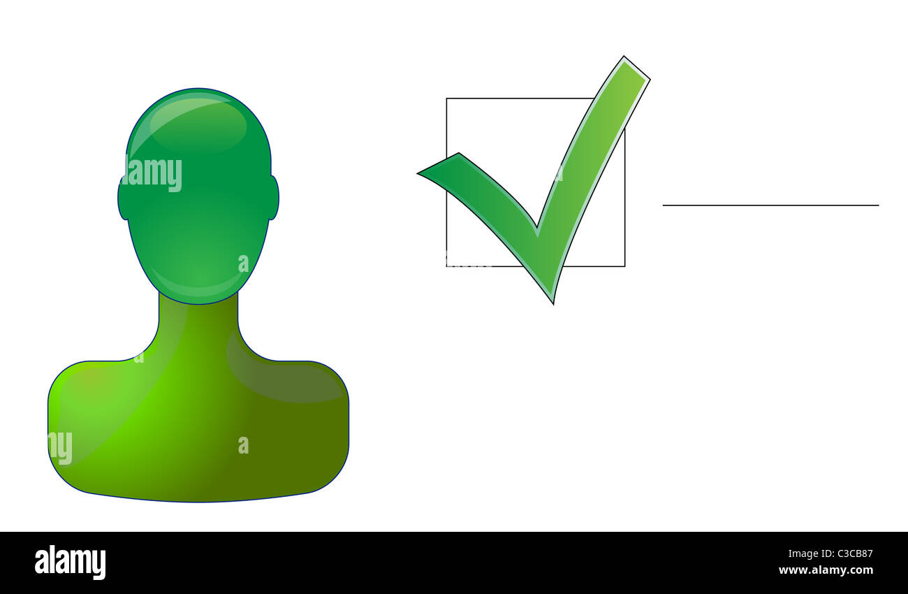 Green person selected isolated on white Stock Photo - Alamy