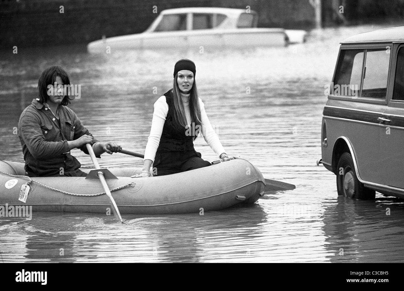 River severn floodwaters Black and White Stock Photos & Images - Alamy