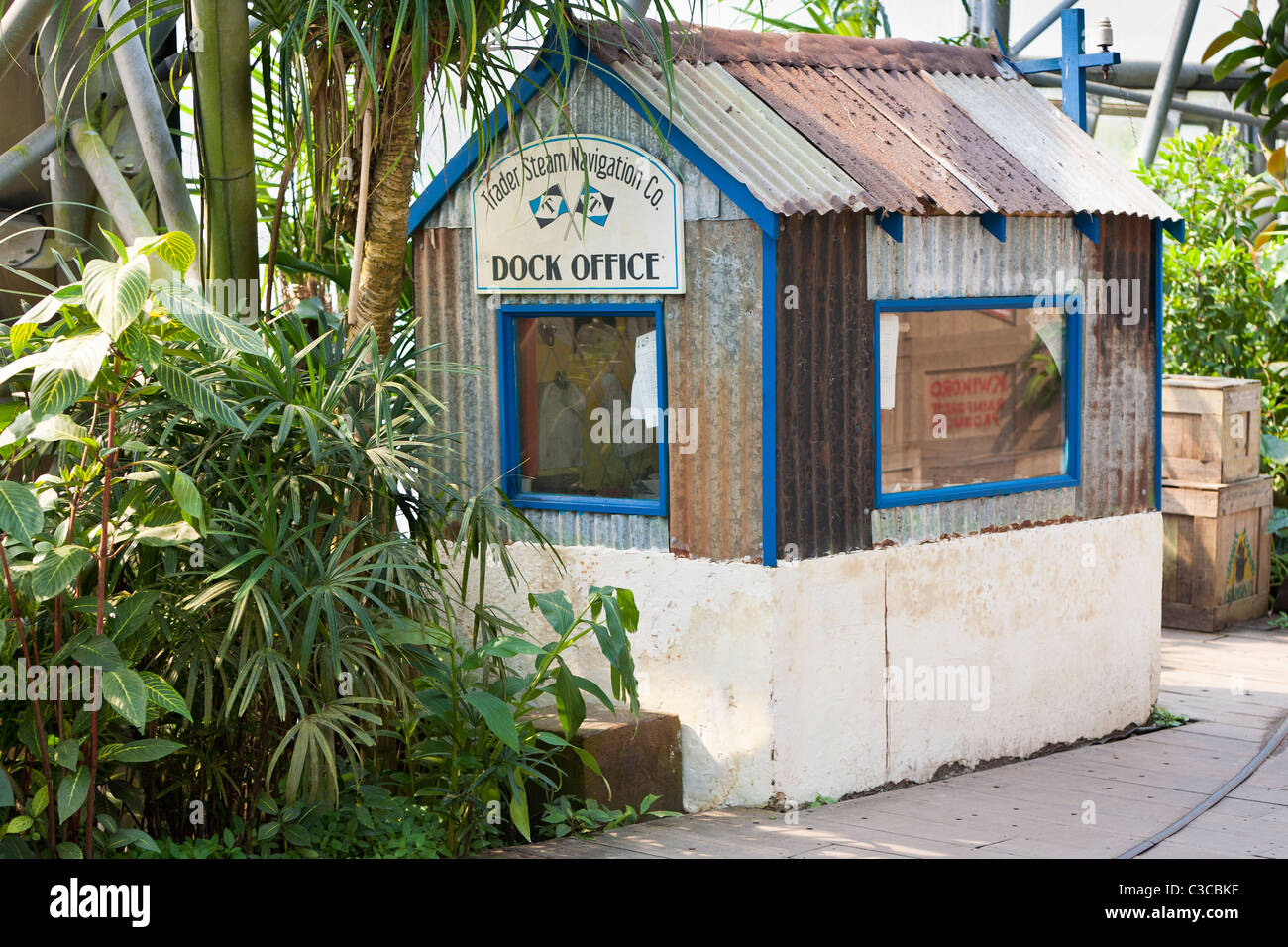 Eden Project UK Rain Forest Biome - Dock Office Stock Photo - Alamy