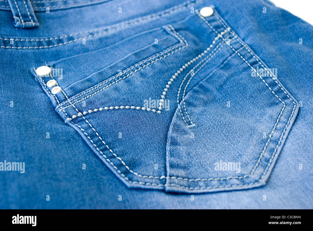 blue jeans pocket close up texture Stock Photo - Alamy