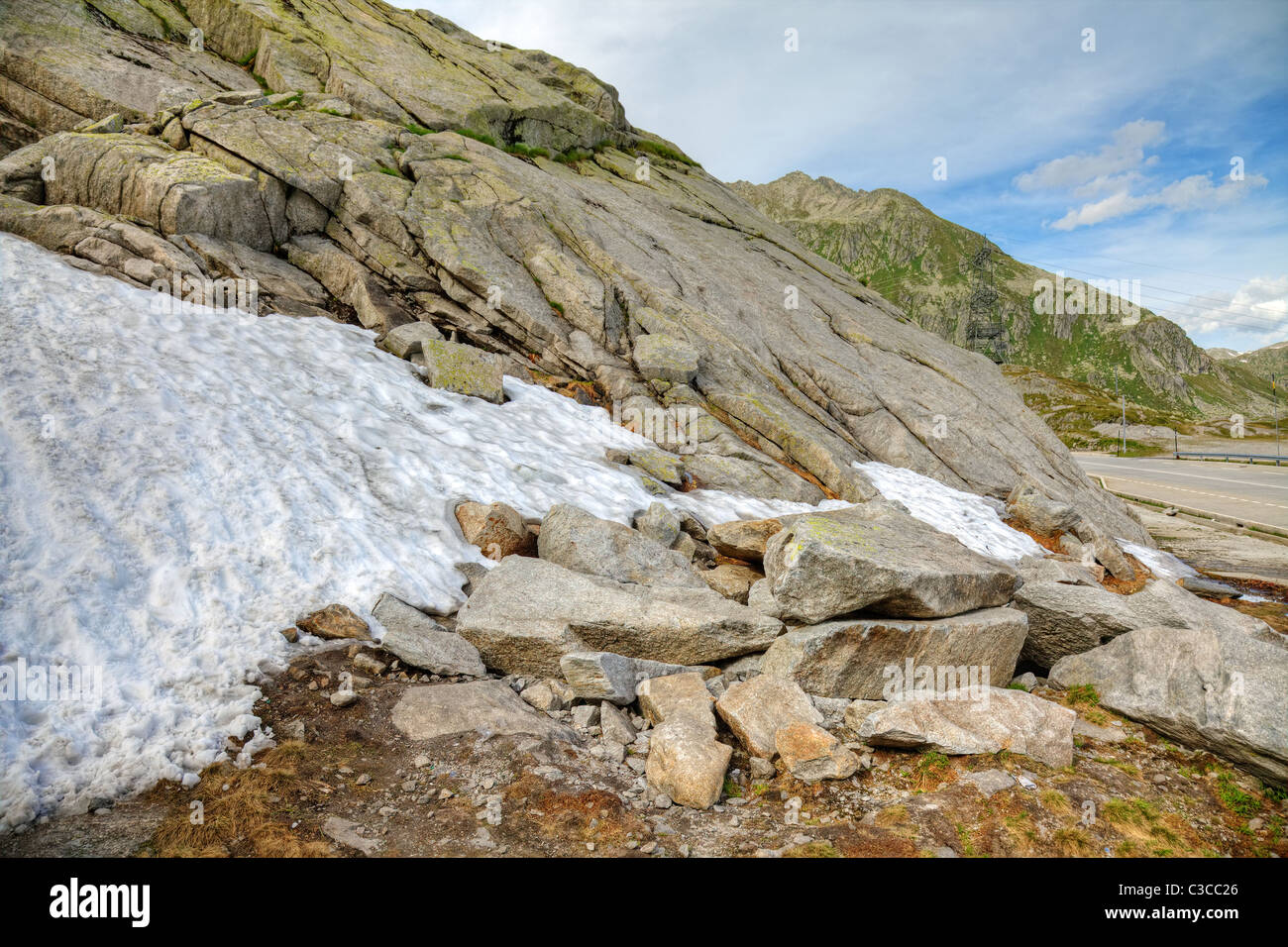 Melting snow in summer, swiss Alps, Europe Stock Photo - Alamy