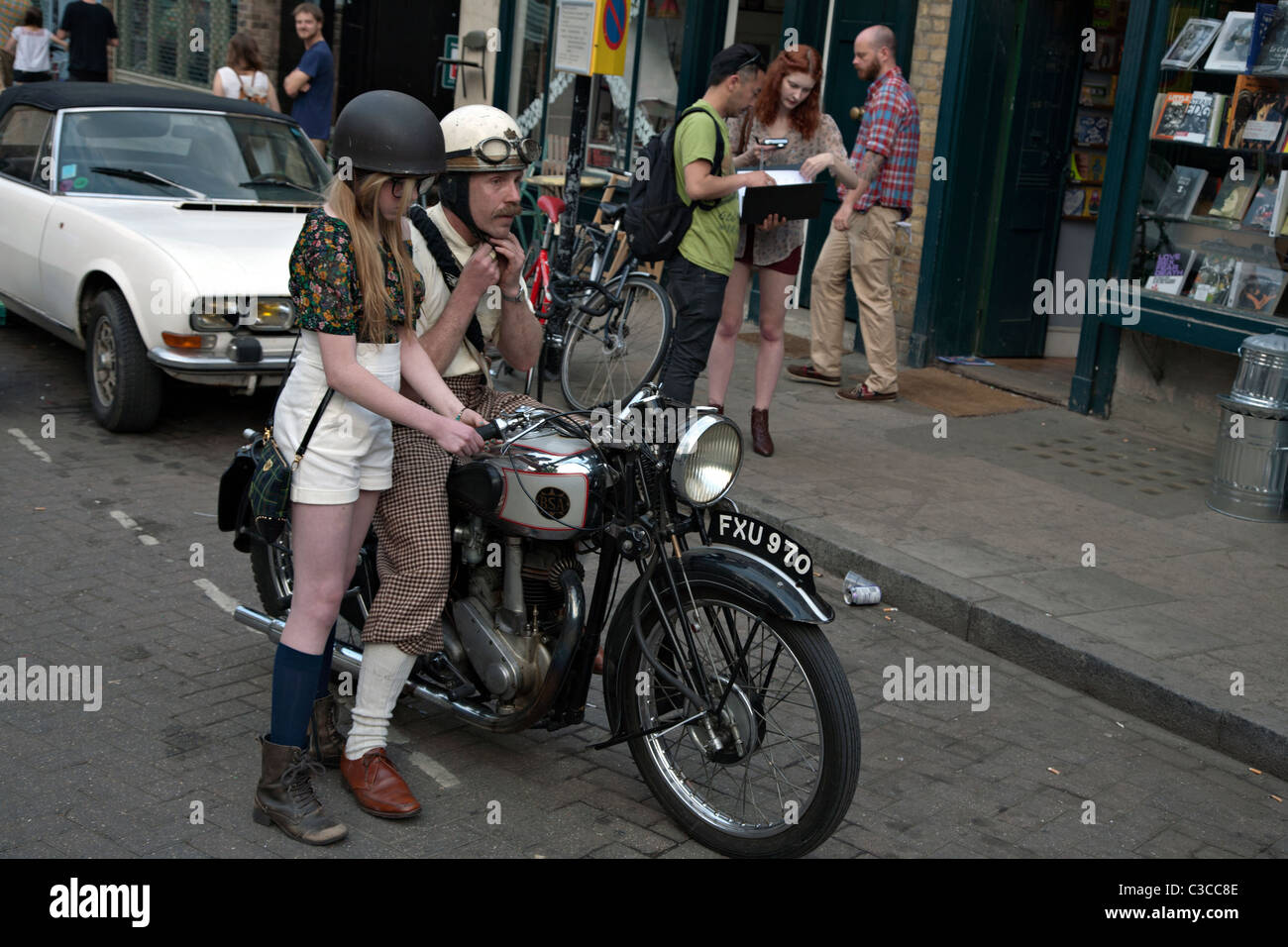 vintage motorcycle in london Stock Photo - Alamy