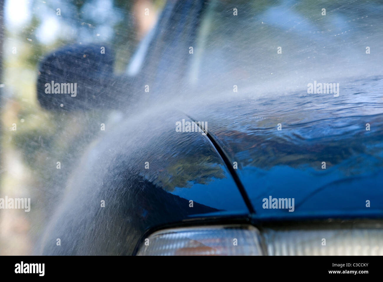 Detail of the Car Wash in Progress - Front View Stock Photo - Alamy